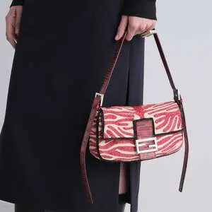 Fendi Baguette® 26424 Raffia And Bead Re Edition Bag